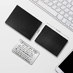 Macorner Wallet Christmas Gifts for Husband From Wife - Set Engraved Insert Card & Slim Wallet Gift Box for Men, Fiancé & Fathers Day, Valentines Day Gift for Him - Gift For Boyfriend For Anniversary