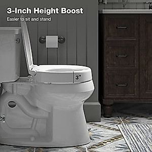KOHLER Hyten Elevated Quiet-Close Round-Front Toilet Seat, White