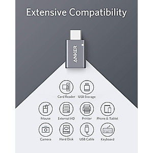 Anker USB C Adapter (2 Pack),High-Speed Data Transfer, USB-C to USB 3.0 Female Adapter for MacBook Pro 2020, iPad Pro 2020, Samsung Notebook 9, Dell XPS and More Type C Devices