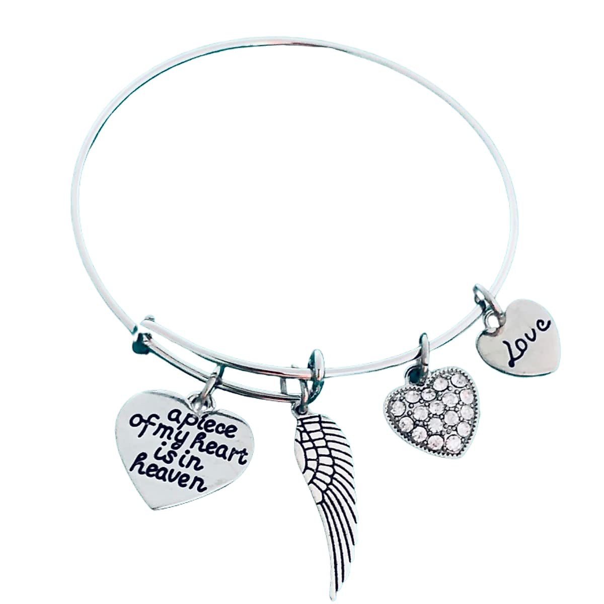 Infinity Collection Memorial Gifts for Loss of Mom Dad In Memory of Jewelry Sympathy Bracelet Bereavement A Piece of My Heart is in Heaven Engraved Grief Gifts for Women