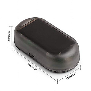 Paddsun 2pcs Solar Powered Car Alarm System,Vehicle LED Light Anti-Theft Flash Blinking Lamp,LED Flashing Security Light, Blue+Red