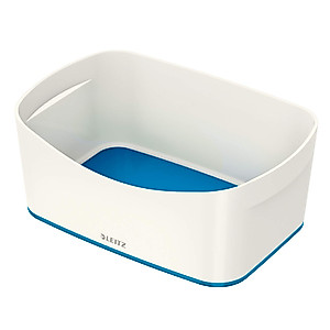 Leitz A5 MyBox Organiser Tray, High Gloss Plastic, White/Blue Metallic;MyBox