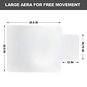 Chair Mat for Carpet- Low Pile (1/4" Thick) Carpet Protector for Office Gaming Desk Chair. Heavy Duty Desk Chair Mat for Carpeted Floors (for Carpet Floor, with Lip-47.5" x 35.5")