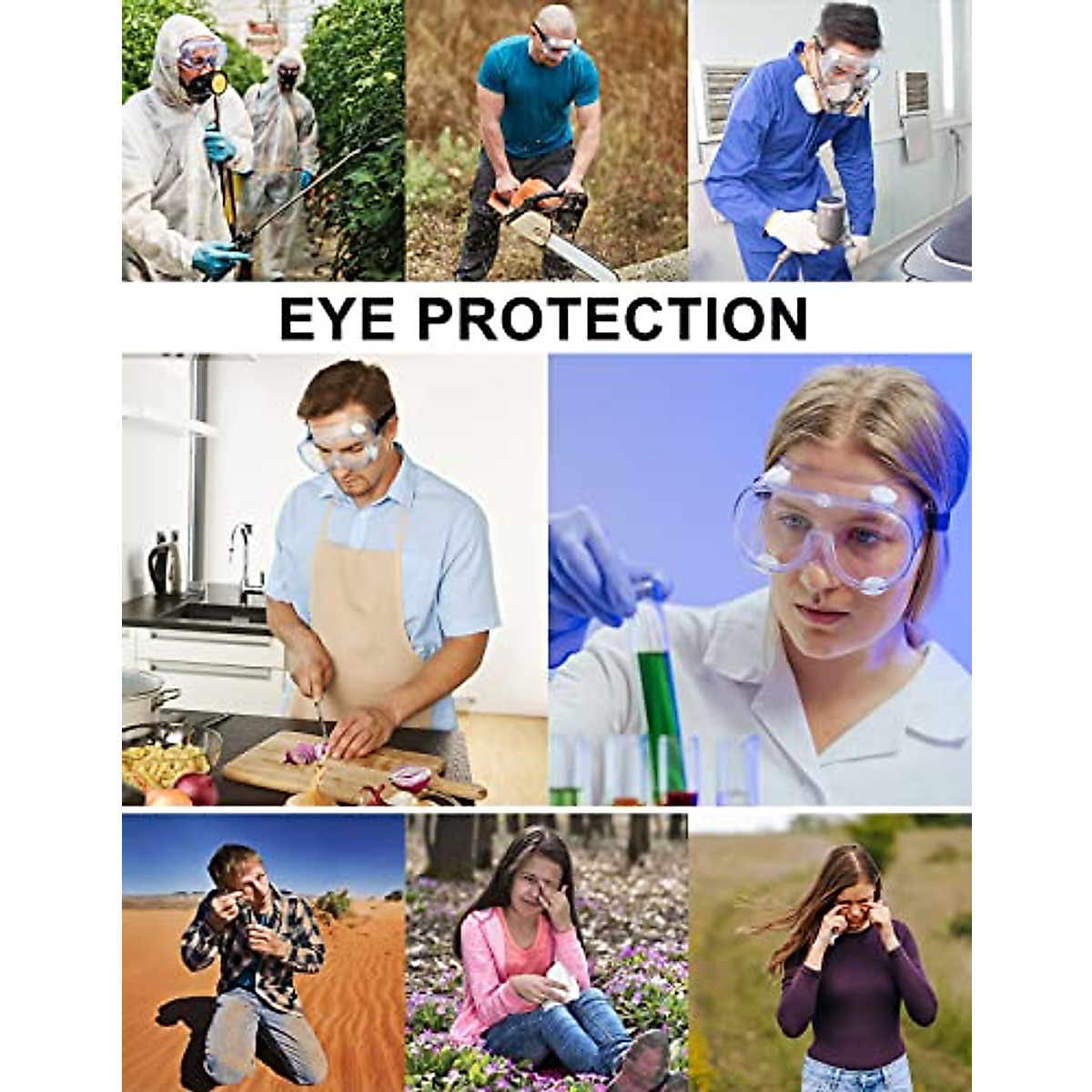 MELASA Safety Goggles ANSI Z87.1, Anti-Fog Protective Lab Goggles, Eye Protection Goggles, Adjustable,Lightweight