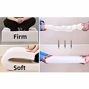 SINCERE Custom 2"-3 in-4 inch Foam Mattress Topper, Cut to Twin Full Queen King Size Bed Topper, Soft Firm Mattress Pad for Sleeper Sofa Couch RV Chair Cushion Pillow Top, Soundproof Foam Sponge