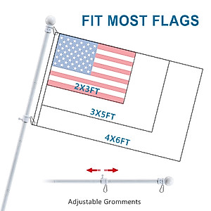 cogardenshower White Flag Pole for House - Tangle Free Outdoor Flag Pole Kit with Holder Bracket,5ft Stainless Steel Metal Flagpoles Residential Heavy Duty for Outside House,Porch,Yard,Truck,Boat