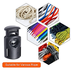 10 PCS Plastic Spring Cord Locks for Drawstring, Paracord Toggle Stopper Clasp Elastic Shoeslace Lock Sweatpants Hoodie String Clips Bungee Swim Goggles Gloves String Lock Replacement