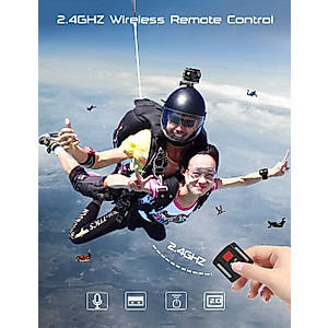 Apexcam 4K 60FPS Action Camera EIS Stabilization 20MP Sports Cam 40M Waterproof Underwater Camera 8X Zoom Support External Mic with Remote Control 2 x 1350mAh Rechargeable Batteries…