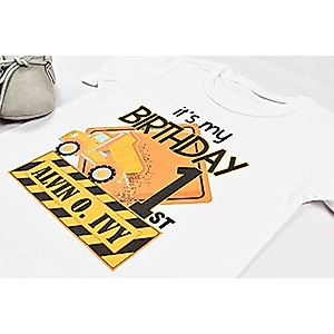 It's My First Birthday Bodysuit for Baby Boy, Dump Truck Birthday Shirt, First Birthday Boy Outfit, The Big One (12M Short Sleeve Bodysuit)