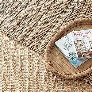 Dash and Albert Simba Jute Area Rug - 2.5' x 8' Runner Ivory Solid Handwoven Accent Rug - Durable, Eco-Friendly, High Traffic Areas Hallway, Stairs, Living Room