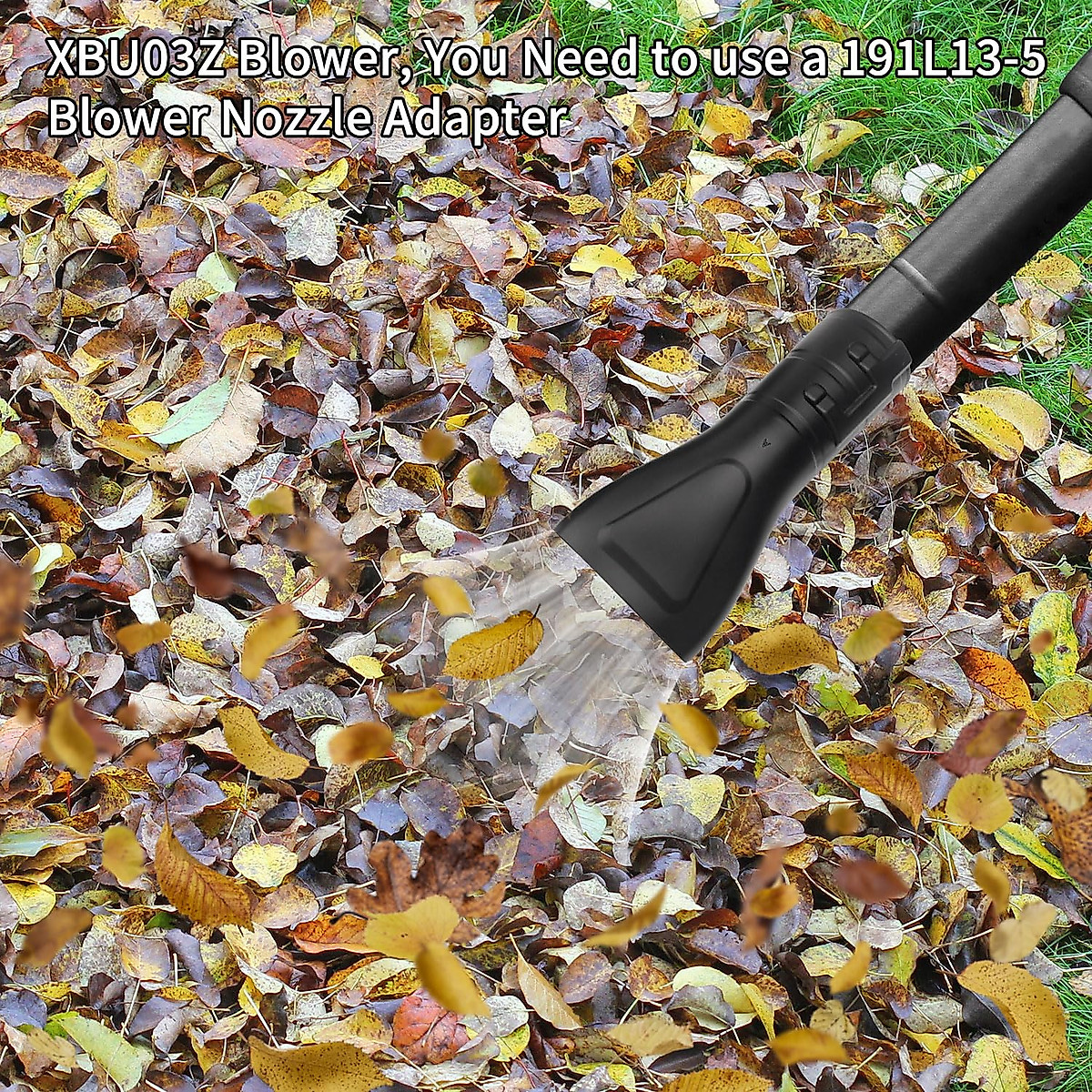 191L13-5 191B21-6 Blower Nozzle Adapter & 197889-6 Flat End Nozzle Attachment Kit for Makita X2 36V Hand held Blower, for XBU02Z XBU03 DUB362 Blower Narrow end profile, increasing air velocity