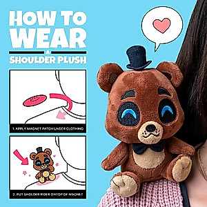 Youtooz FNAF Freddy Plush 6IN Shoulder Rider, Collectible Soft Magnetic Freddy Shoulder Rider Plushie from Five Night's at Freddys, by Youtooz FNAF Plush Collection