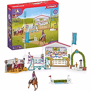 Schleich Horse Club — 86-Piece Friendship Horse Tournament Playset, Horse Playset with Arabian Mare Figurine and 2 Dolls, Horse Toys for Girls and Boys Ages 5+