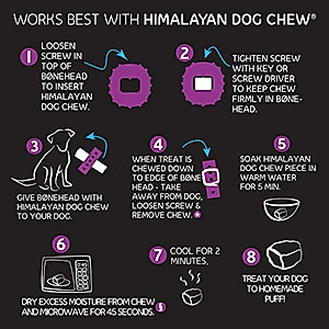 Himalayan Dog Chew Bonehead Small Dog Chew Holder, Secures Chews for Dogs, Chew Smarter and Longer, Stimulate Your Dog, Holds Yak Chews with Screw-in Fastener, 1 Dog Toy