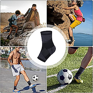 Ankle Braces, Adjustable Compression Ankle Support Men & Women for Injury Recovery, Achilles support and Strong Ankle Brace Sports Protection, Stabilize Ligaments-Eases Swelling and Sprained Ankle