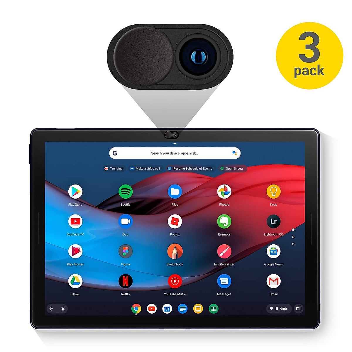 Olixar Google Pixel Slate Camera Cover - Webcam Cover - Privacy Slide - Compatible Laptop, Tablets & Smartphones Anti Hack - 3 Pack