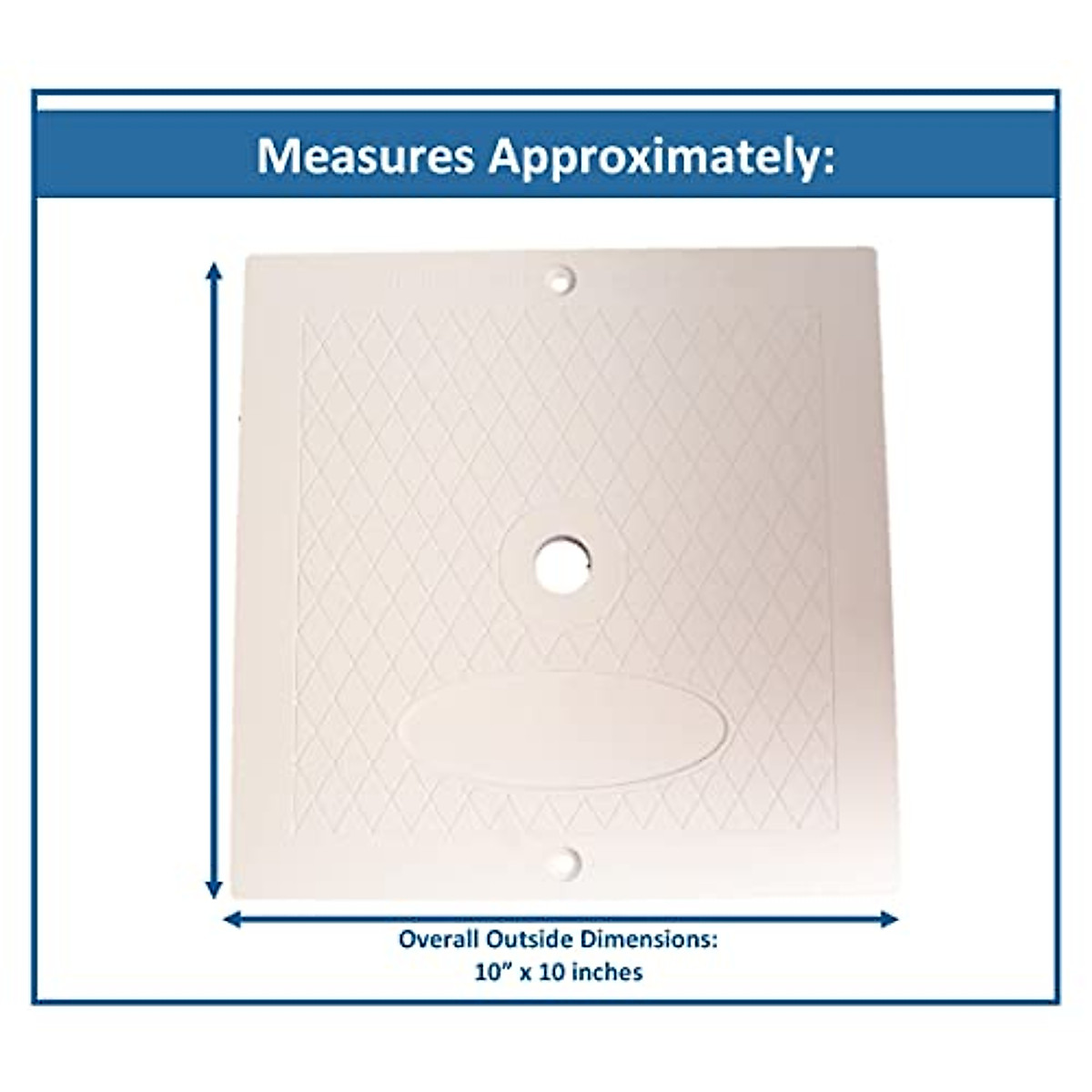 JSP Manufacturing 10 Inch Square Skimmer Deck Cover 10"x10" Lid Replacement for Hayward SPX1082E SP1082 (1, White)