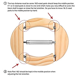 YESCRIBIR Hat Stretcher 4 Way Hats Expander Fitted Hat Size 7 1/2 to 10 5/8 Wooden Hat Maintainers for Fedora Cowboy Hats