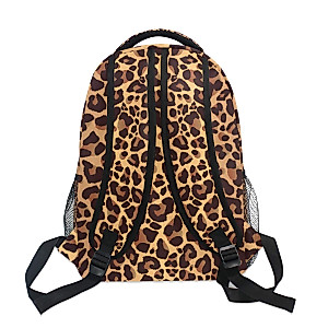 AUUXVA Animal Leopard Print Durable Backpack College School Book Shoulder Bag Travel Daypack for Boys Girls Man Woman