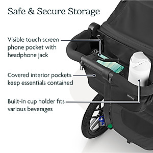 UPPAbaby Parent Console for Ridge Stroller/Secure Zippered Pocket + Beverage Compartments/Touch Screen Phone Pocket