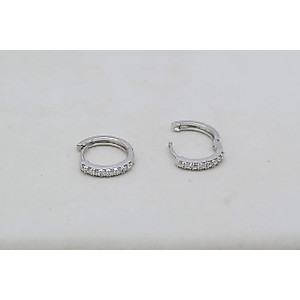 Dazzlingrock Collection 0.20 Carat (ctw) Round White Diamond Ladies Huggie Hoop Earrings 1/5 CT, 10K White Gold