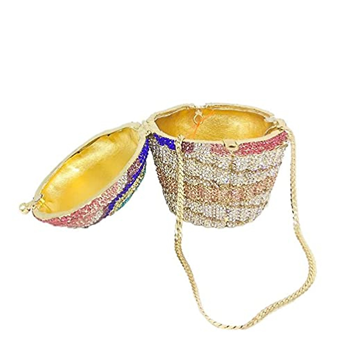 Cupcake Crystal Clutch Evening Clutches Bags Wedding Party Bridal Diamond Minaudiere Handbag Purse (Rainbow,)