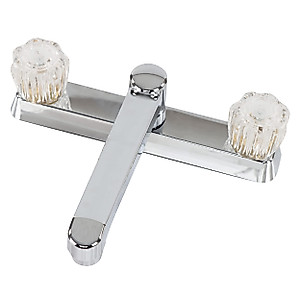 Empire Faucets RV Kitchen Faucet - Chrome Centerset Swivel Kitchen Spout with Dual Crystal Handles for Petite Kitchens