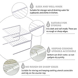 Garneck Kitchen Storage Shelf Under Shelf Basket Wire Storage Racks Wire Storage Shelves Rack Multi- Functional Cabinet
