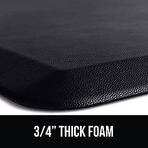 Gorilla Grip Anti Fatigue Standing Desk Mat, Thick Cushioned Kitchen Floor Mats, Washable, Stain Resistant, Supportive Comfort Padded Rug, Ergonomic Office Antifatigue Runner Pad, 32x20 Inches, Black