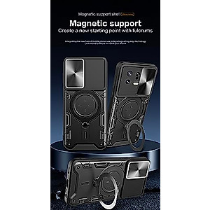 Compatible with Infinix Note 30 Pro Case,Car Mount Magnetic Shell Compatible with Infinix Note 30 Pro X678B Kickstand with Slide Lens Case Cover HEI