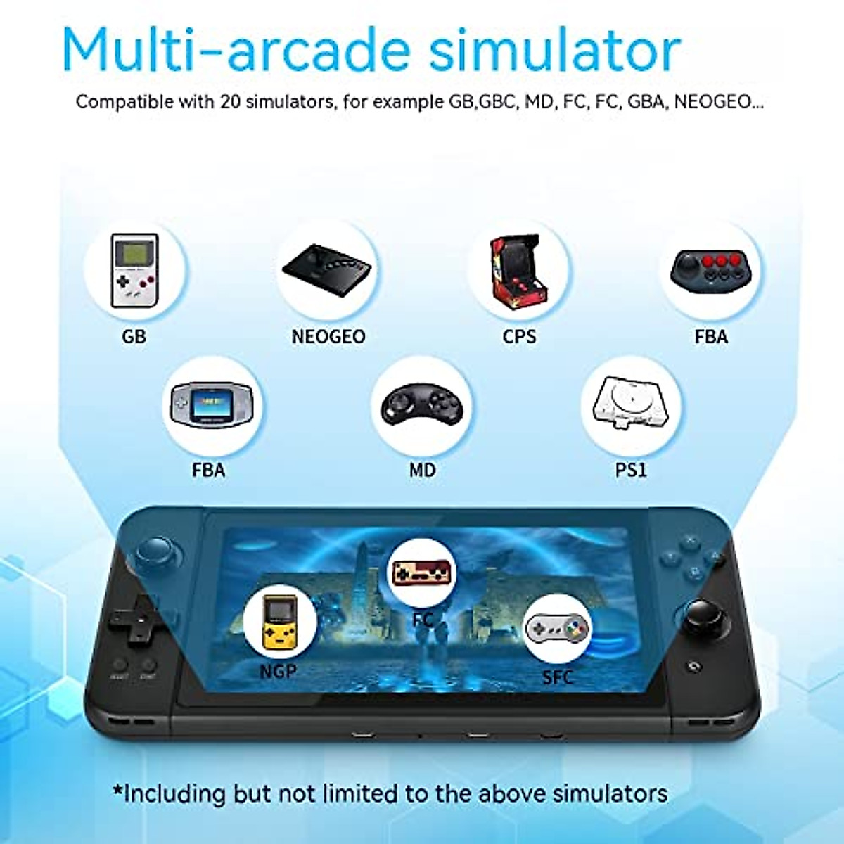 SERYUB The upgraded handheld X70 7-inch IPSHD screen features OpenSource system support for a controller connected to 64gb HD output… (7-inch)