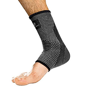 Benmarck Achilles Tendon Support Brace, Plantar Fasciitis Sock, Ankle Compression Sleeve For Running, Tendonitis and Flat Feet Relief (Gray Black, Unisize)