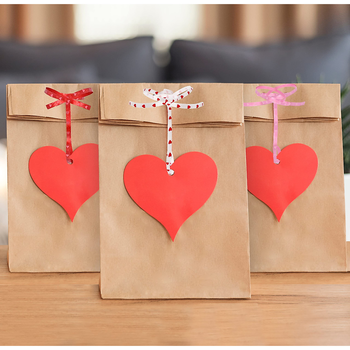 450 Yards Valentine Ribbons Heart Curling Ribbon 3 Rolls 150 Yard Per Roll; Pink Red White Hearts Valentine's Day Holiday Party Crafts Supplies Decor for Valentines Balloon String Gift Wrapping