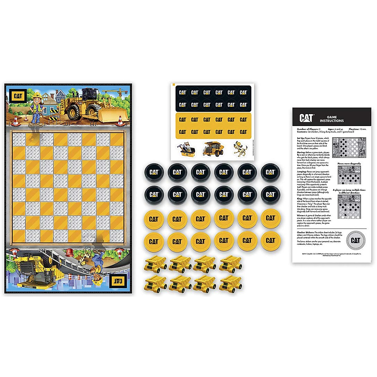 MasterPieces Family Game - Caterpillar Checkers - Officially Licensed Board Game for Kids & Adults 13" x 21"