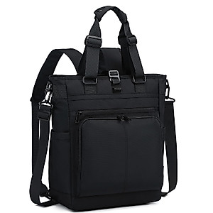 mygreen Laptop Backpack 15.6 Inch Stylish School Computer Backpack Messenger Tote Bag Water Repellent College Casual Daypack with Headphone Hole Travel Business Work Bag for Men Black