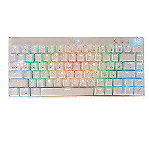 Threemode Mechanical Keyboard, Dynamic RGB Backlight, Three Modes, White Mechanical Keyboard, Compact Size for Home Office Gaming (Red Switch)