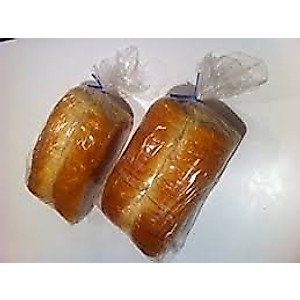 Bread Bags - 6x3x15" Gusset Style Poly Bags - Pack of 100 with 100 Free Bread Ties, keep Food Fresh (100)