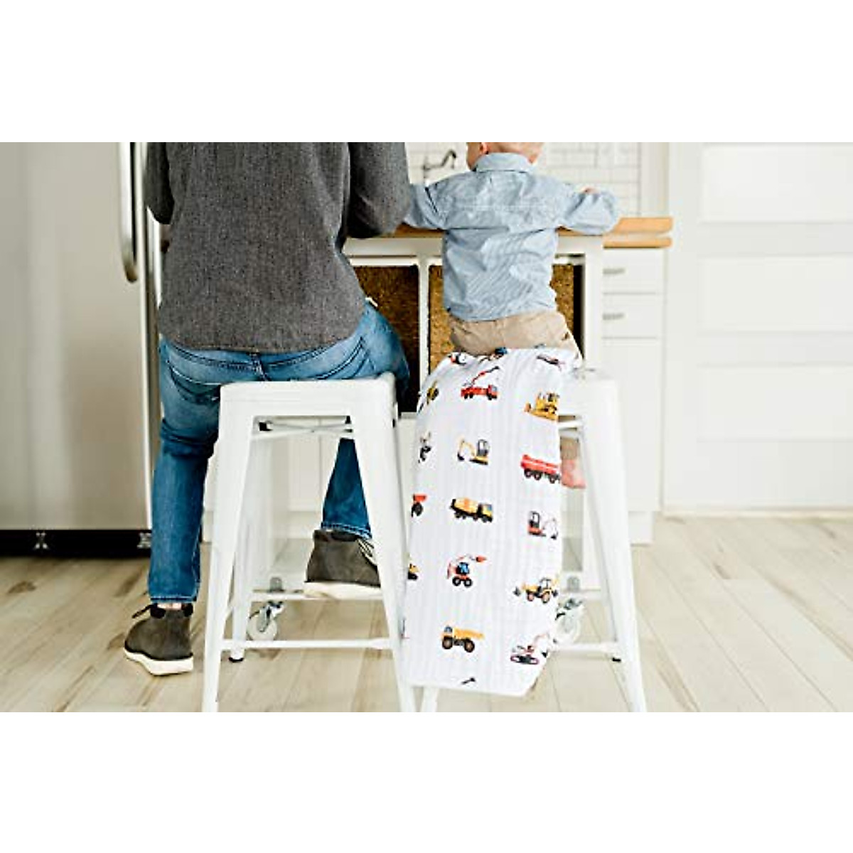 ADDISON BELLE Dream Everything Blanket - 100% Muslin Cotton - Oversized 47 inches x 47 inches - Premium 4 Layer Blanket (Construction)