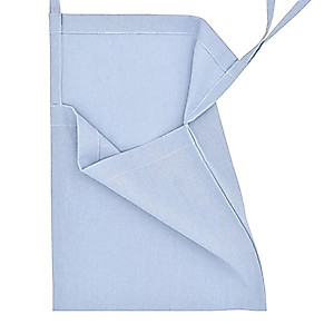 YeeMan Linen Baby Bedside Hanging Storage Bag,Hanging Storage Pocket Organizer for Baby Cribs and Toys,One Pocket(Light Blue)