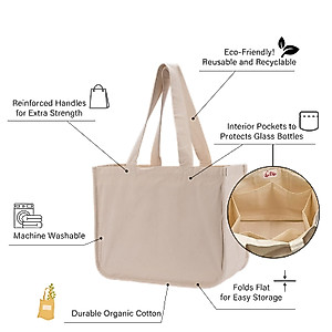 Rae&Kae Canvas Grocery Shopping Bags | Eco-friendly Canvas Grocery Shopping Bags With Handles | Cloth Grocery Tote Bags (1)
