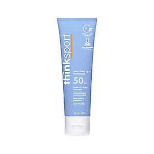 Thinksport SPF 50+ Mineral Sunscreen, 3 Oz, Safe, Natural Sunblock for Sports & Active Use, Water Resistant Reef Safe Sunscreen, Broad Spectrum UVA/UVB Sun Screen for Sun Protection