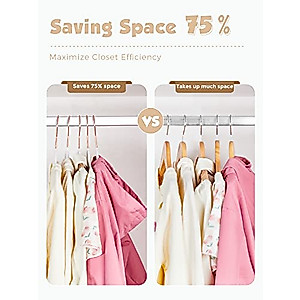 Smartor Kids Velvet Hangers 50 Pack, 14'' Inch Premium Non Slip Kids Felt Hangers for Closet, Space Saving Toddler Clothes Hanger for Youth's Childrens' Clothes Shirts, Pants, Dresses - White