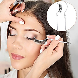 30 Pieces False Eyelashes Display Stick False Eyelashes Applicator Tool False Eyelash Holder Eyelash Extension Supplies for Planting Grafted Eyelash (Black, Transparent)
