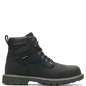WOLVERINE mens Floorhand Waterproof 6" Soft Toe Work Boot, Black, 9.5 US