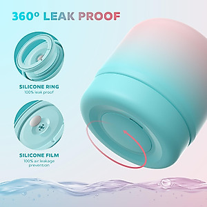 Waysaw Insulated Food Jar Soup Thermos for Hot Food Kids - 13.5 oz Stainless Steel Vacuum Lunch Bento Boxes Containers Leak-Proof Hot Lunch Box Wide Mouth for School Office Picnic (1Pack/Rainbow)