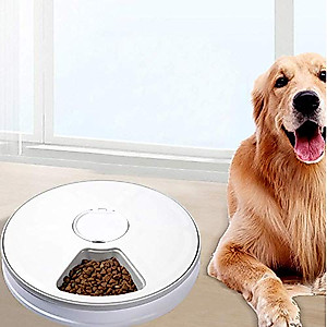 ZH1 Cat and Dog Food Dispenser, Automatic Pet Feeder with 6-Segment Dial with LCD Display, Voice Reminder, for Cats and Small and Medium Pets.