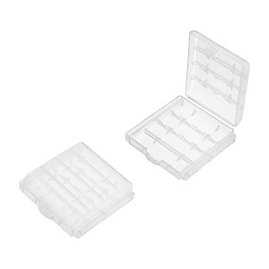 Bettomshin 4 x AA/AAA Battery Storage Case Holder Organizer Box Transparent 4Pcs