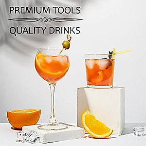 20-Piece Cocktail Mixology Shaker Set - Bartender Kit with Bamboo Stand - Bar Accessories Kit Including a Martini Shaker, Bar Jigger, Syrup Dispenser & Mixer Recipe Book