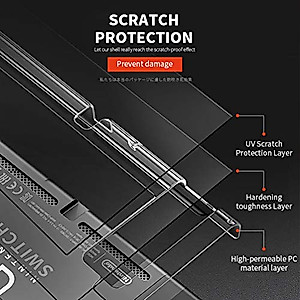 Dockable Clear Case for Nintendo Switch, VANJUNN 3 in 1 Protective Case Cover for Nintendo Switch and Joy-Con Controller with Clear Grip Cover Shock-Absorption and Anti-Scratch Design(Crystal Clear)
