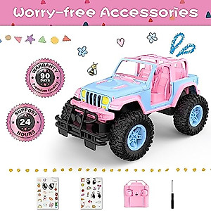 NQD Remote Control Car for Kids 1:16 Scale 80 Min Play 2.4Ghz Off Road RC Trucks with Storage Case Toy Car Gift for Girls 3 4 5 6 Year Old